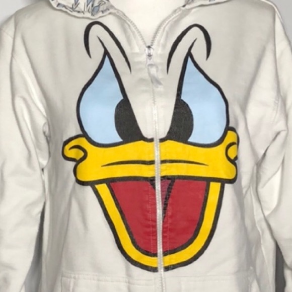 Disney | Jackets & Coats | Vintage Reversible Disney Donald Duck Hoodie ...